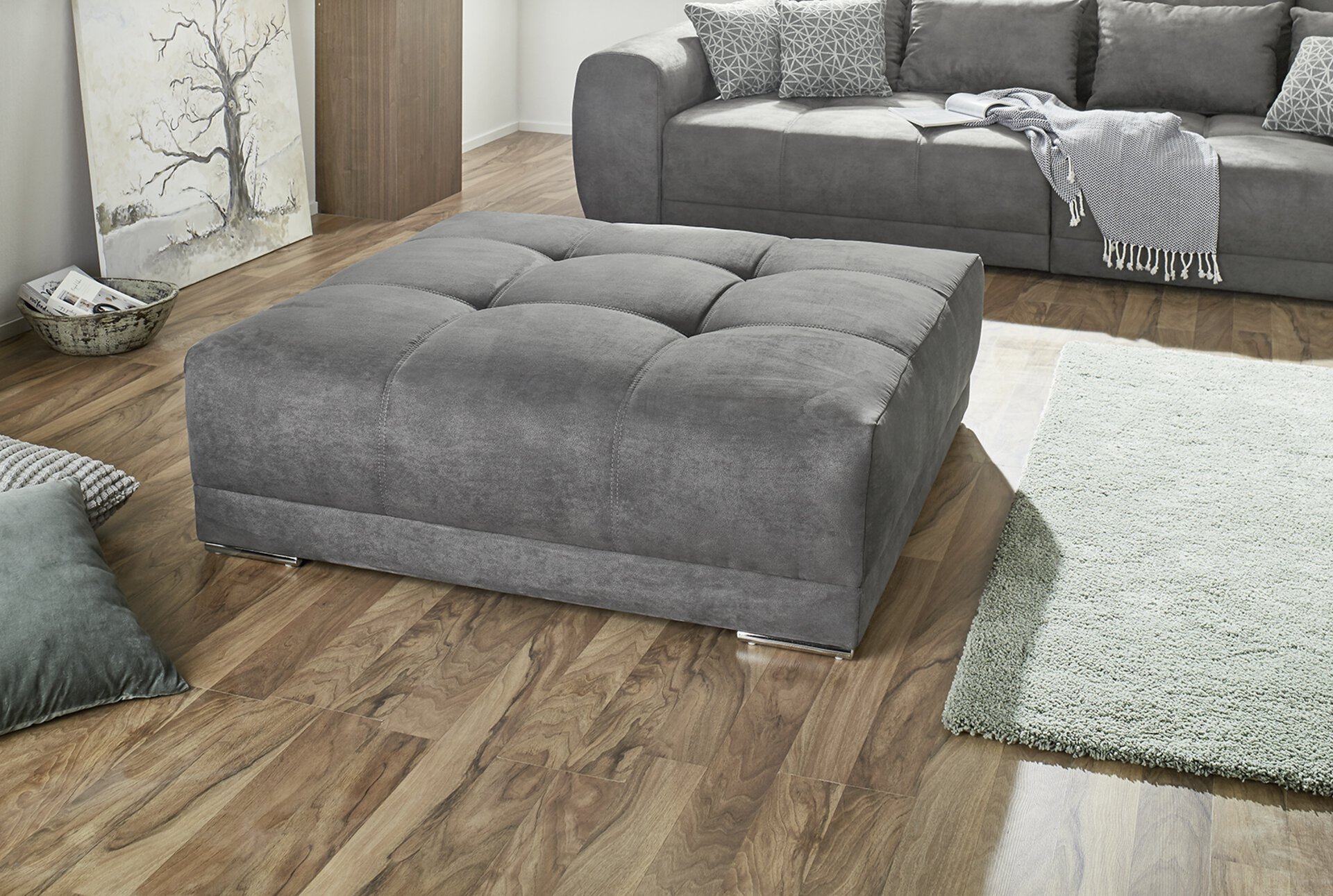 Hocker Polyester grau CELECT | Möbel Inhofer