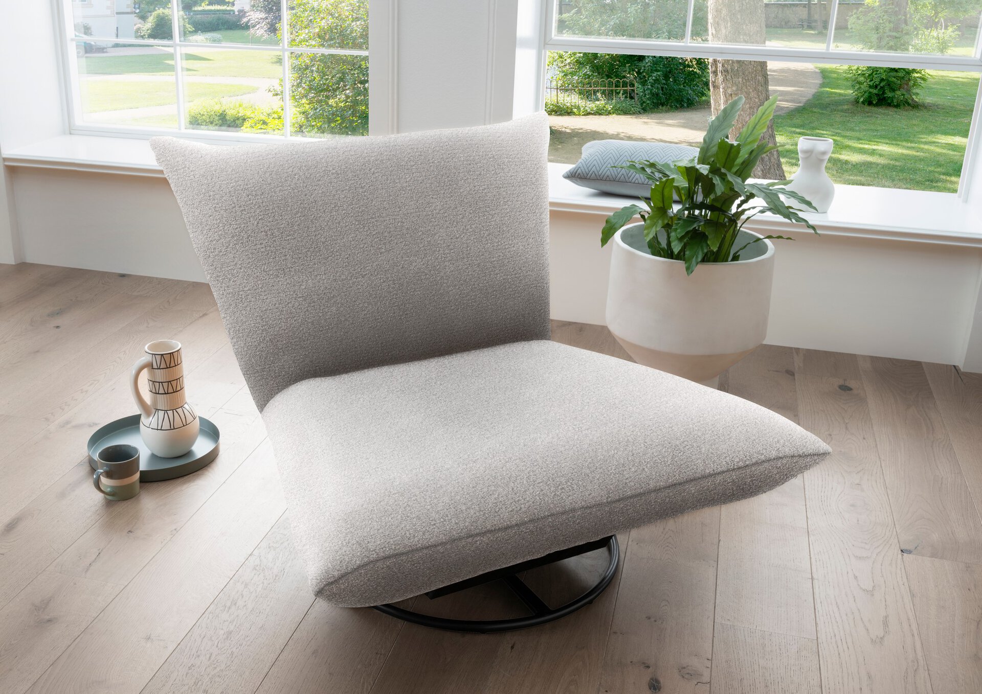 Drehsessel Polyester grau CELECT | Möbel Inhofer